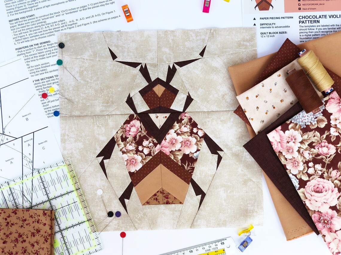 Beetles / SET 3 Quilt Block Beetle Patterns / PDF Pattern / - Etsy Canada
