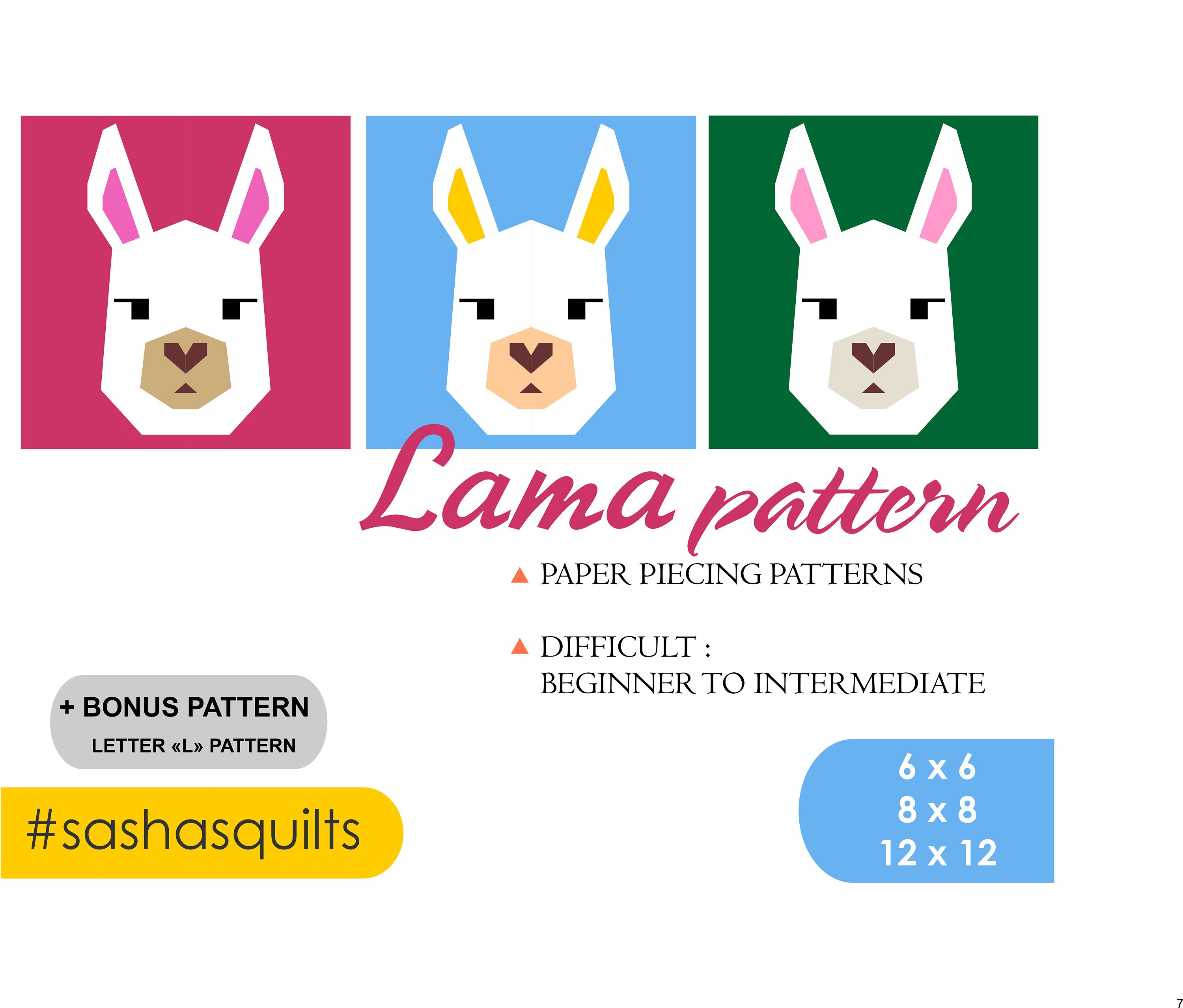 Llama Quilt Pattern / PDF Pattern / Foundation Paper Piecing / - Etsy UK