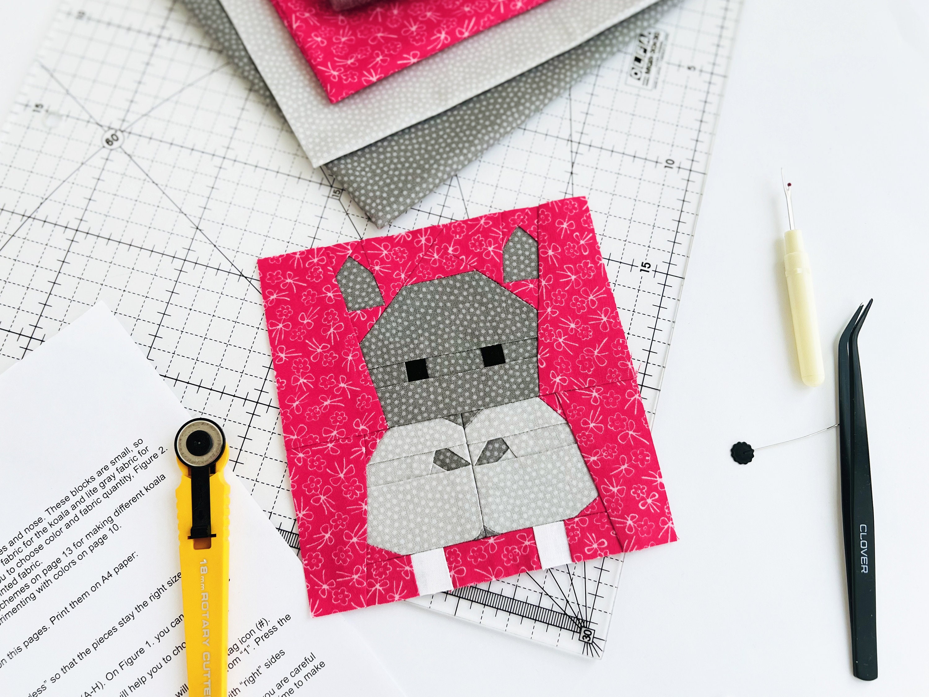 Hippo Quilt Pattern / PDF Pattern / Foundation Paper Piecing / - Etsy UK