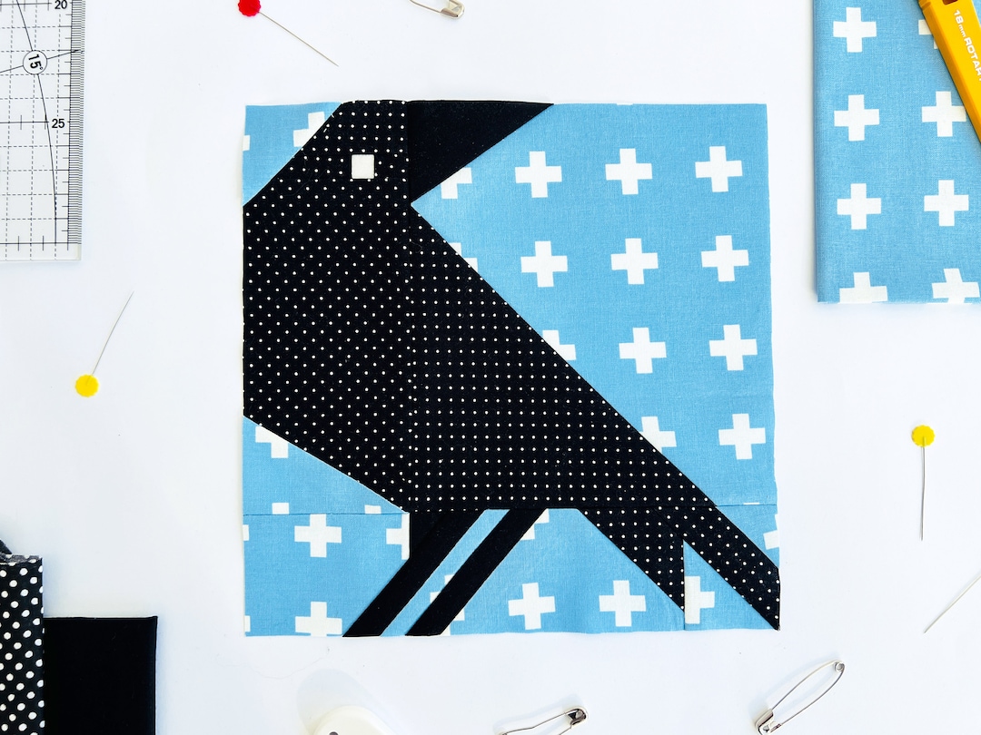 Crow Pattern / Raven Quilt Block / Paper Piecing Quilt Patterns / Bird ...