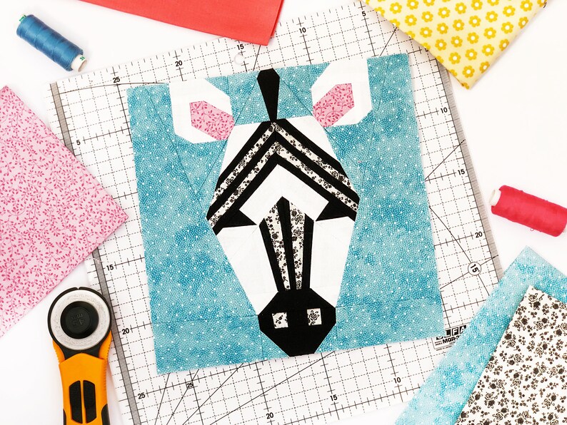 Zebra Quilt Block / PDF Pattern / Animal Faces / African - Etsy