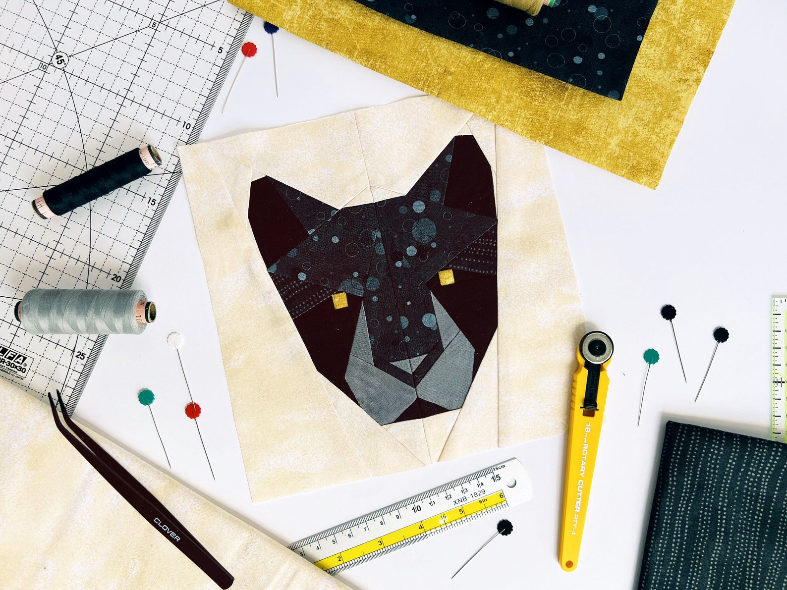 Panthera Quilt Pattern / PDF Pattern / Animal Face / Foundation Paper ...