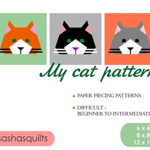 Cat Quilt Pattern / PDF Pattern / Foundation Paper Piecing / FPP ...