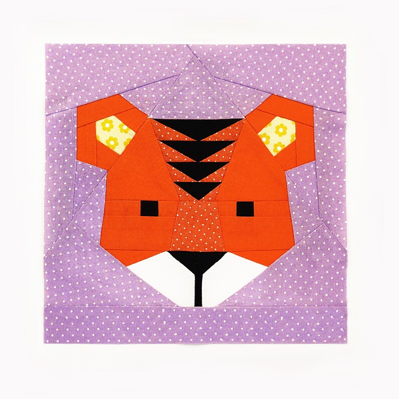 Tiger Quilt Block / PDF Pattern / Animal Faces / Paper Piecing - Etsy