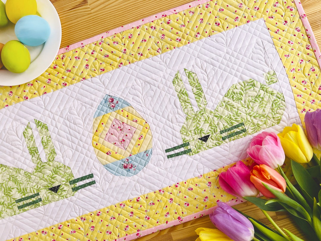 Easter Tabel Runner Pattern / Bunny and Egg / Foundation Paper Piecing ...