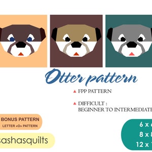 Otter Quilt Pattern / PDF Pattern / Foundation Paper Piecing / FPP ...