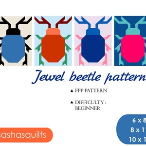 Beetle Quilt Patterns / SET 3 Quilt Block Beetle Patterns / PDF Pattern ...
