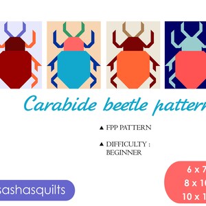 Beetle Quilt Patterns / SET 3 Quilt Block Beetle Patterns / PDF Pattern ...