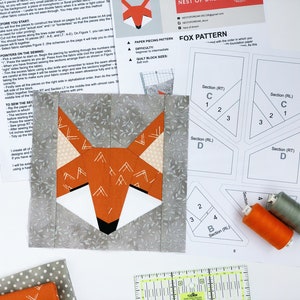 Fox Pattern / Quilt Block / PDF Pattern / Paper Piecing Quilt Patterns ...