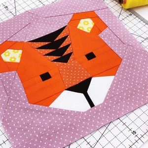 Tiger Quilt Block / PDF Pattern / Animal Faces / Paper Piecing Quilt ...