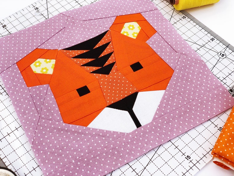 Tiger Quilt Block / PDF Pattern / Animal Faces / Paper Piecing - Etsy