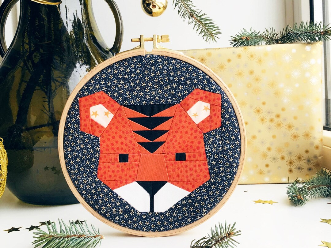 Tiger Quilt Block / PDF Pattern / Animal Faces / Paper Piecing Quilt ...