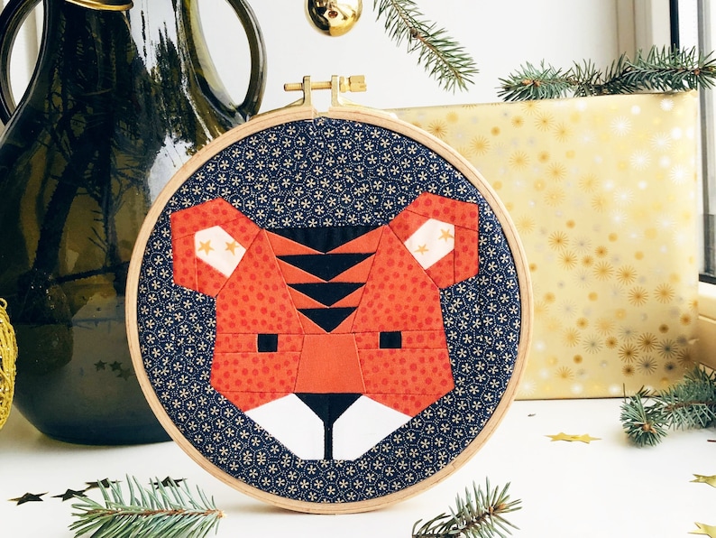 Tiger Quilt Block / PDF Pattern / Animal Faces / Paper Piecing | Etsy