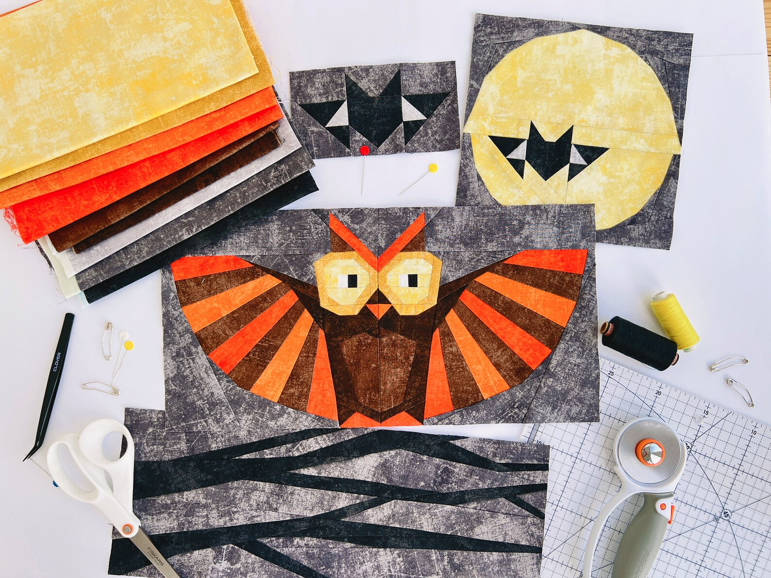 Spooky Tree Pattern / Halloween Quilt Block / Foundation Paper Piecing ...