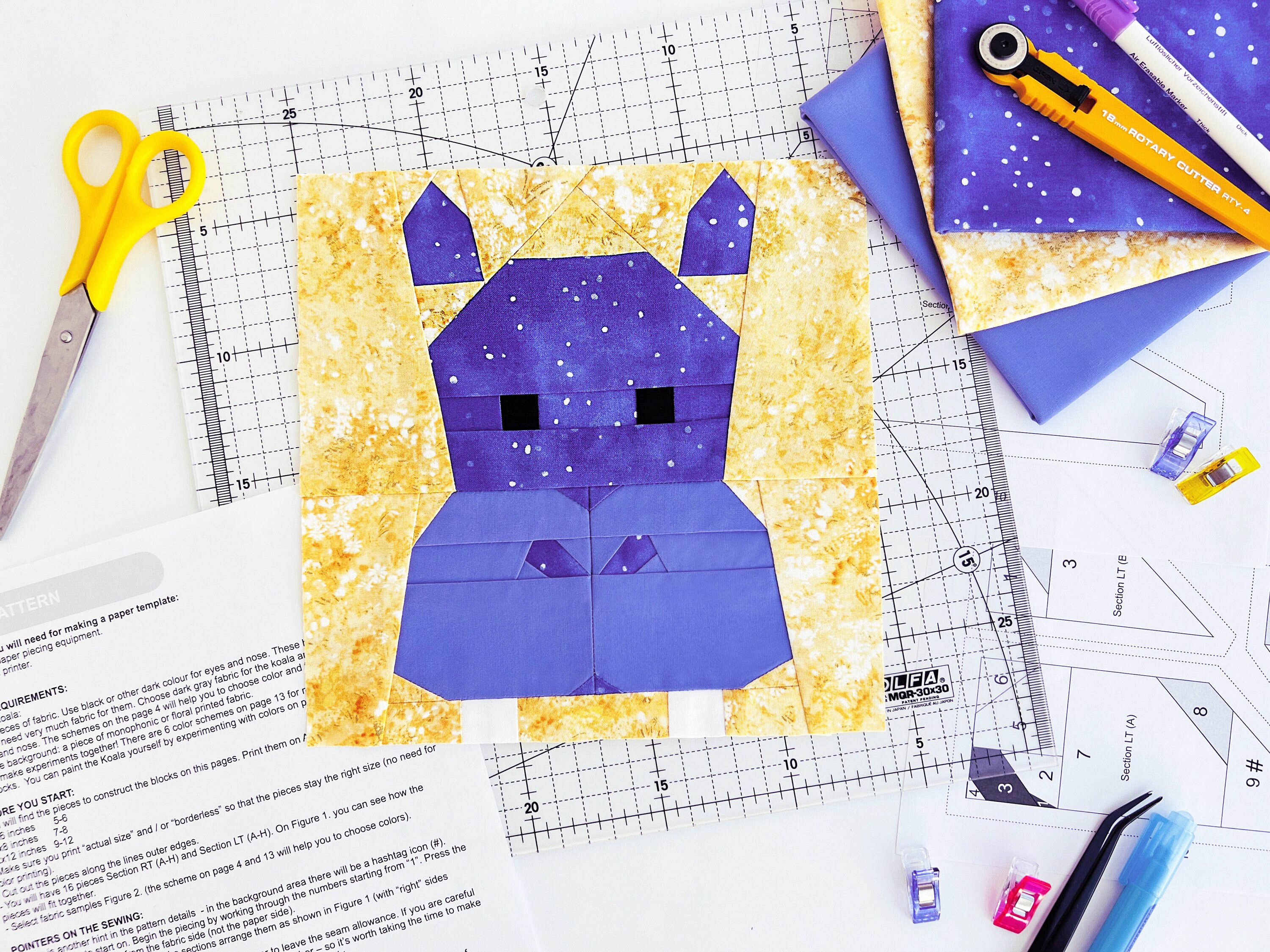 Hippo Quilt Pattern / PDF Pattern / Foundation Paper Piecing / - Etsy UK