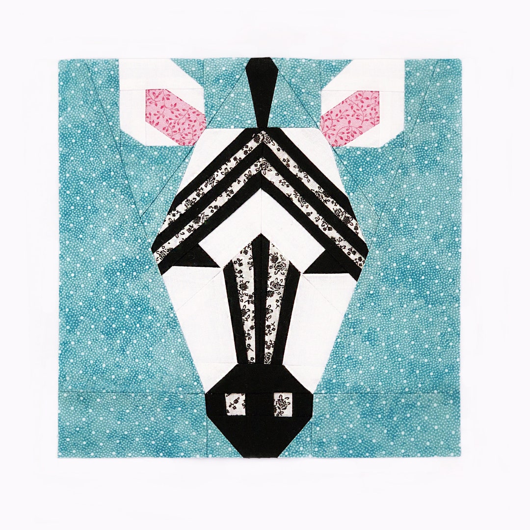 Zebra Quilt Block / PDF Pattern / Animal Faces / African Animal ...