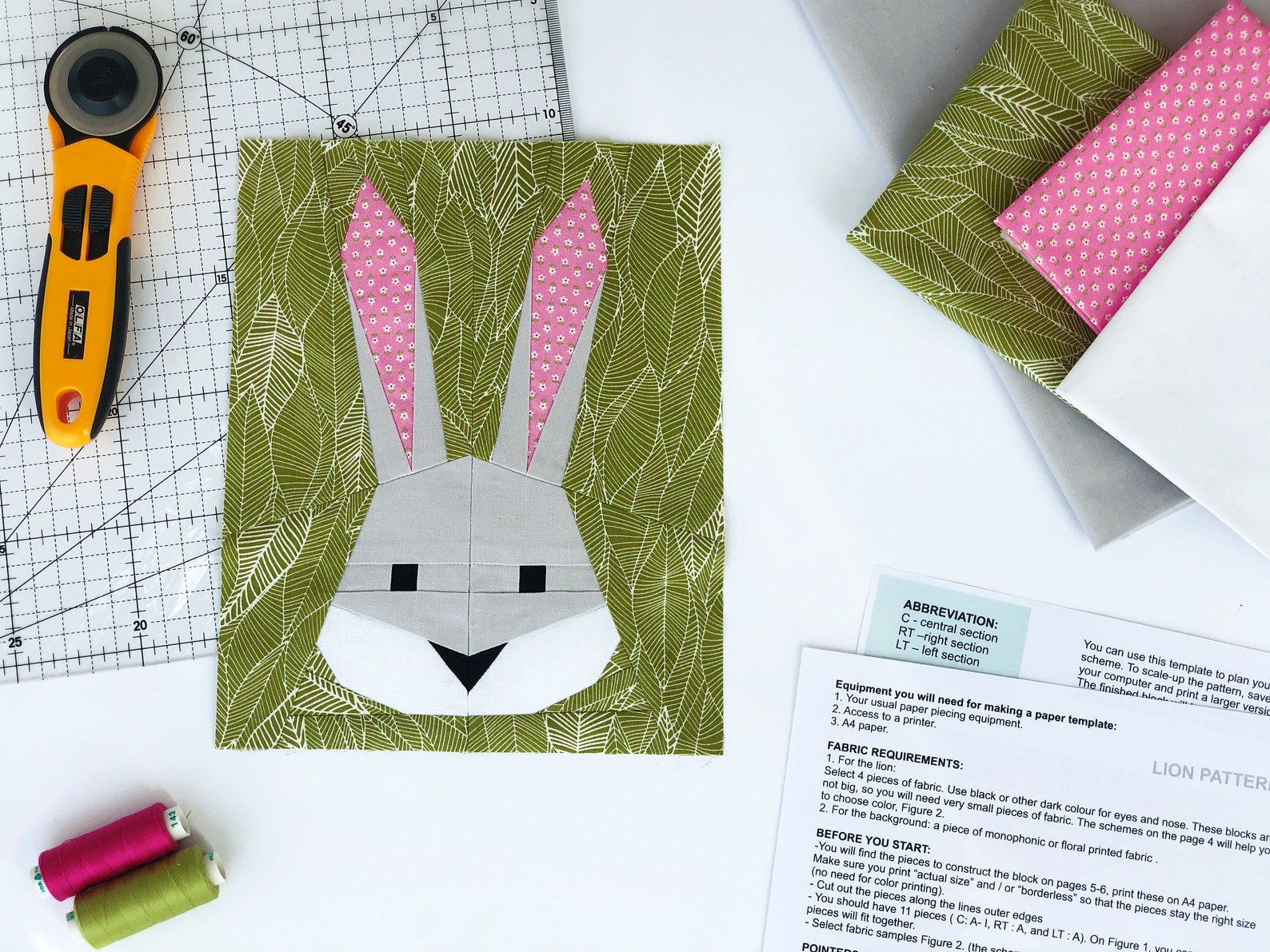 Bunny Quilt Pattern / PDF Pattern / Foundation Paper Piecing / - Etsy