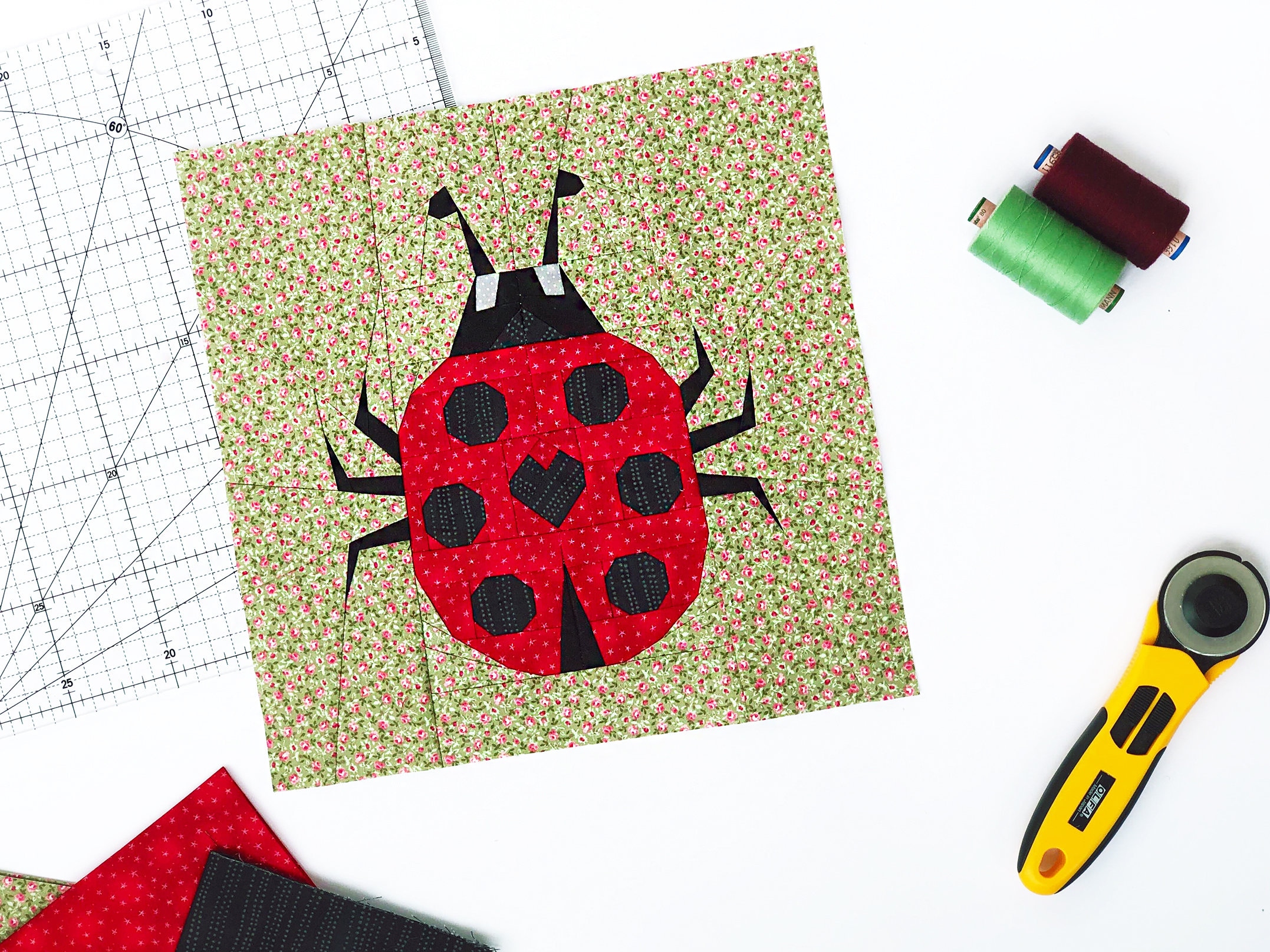 Quilt Block Beetle Ladybug / PDF Pattern / Paper Piecing Quilt | Etsy