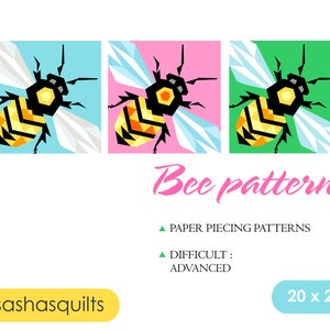 Bee Quilt Pattern / Insect / FPP Pattern / PDF - Etsy