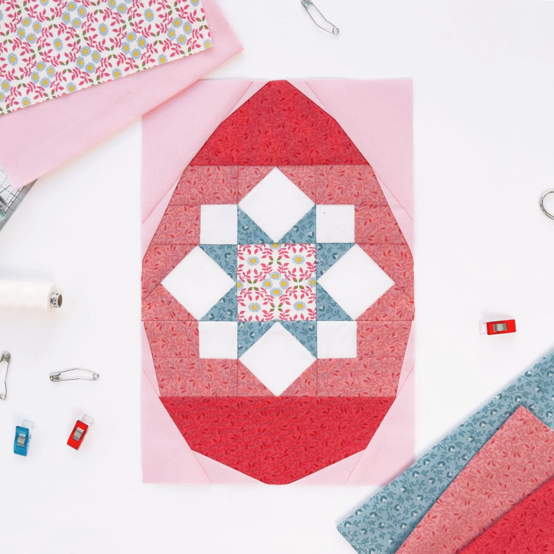 Pysanka Quilt Block Pattern: Ukrainian Easter Egg FPP Sewing (PDF ...