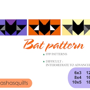 Bat Pattern / Halloween Quilt Block / Paper Piecing Quilt Patterns ...