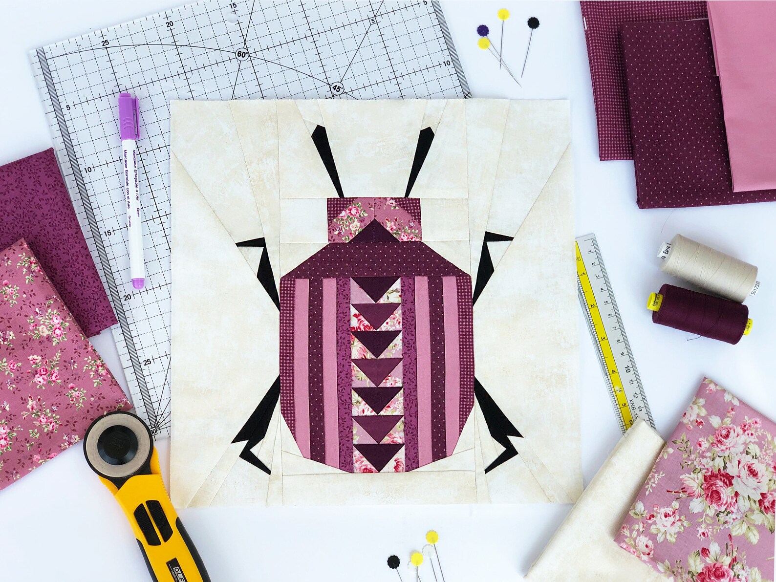 Beetles / SET 3 Quilt Block Beetle Patterns / PDF Pattern / - Etsy Canada