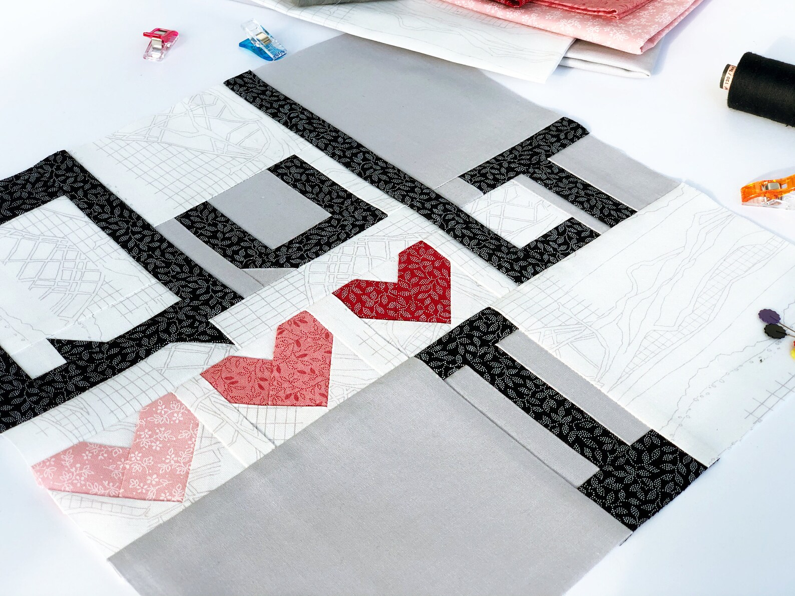 Quilt Love / PDF Pattern / Paper Piecing Pattern / Quilt Block - Etsy