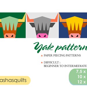 Yak Quilt Pattern / PDF Pattern / Foundation Paper Piecing / FPP ...