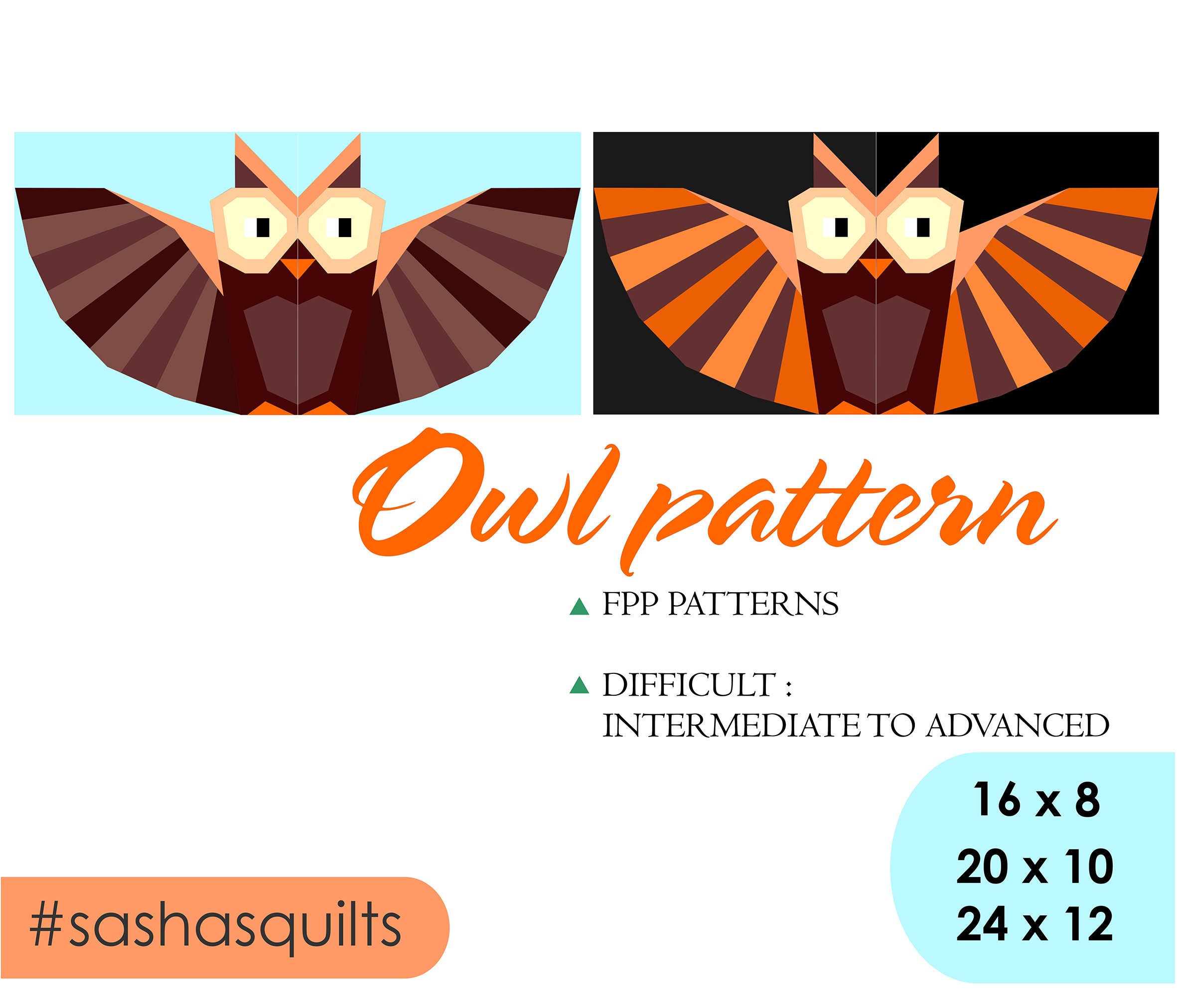 Owl Pattern / Halloween Quilt Block / Paper Piecing Quilt Patterns ...