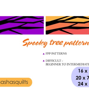 Spooky Tree Pattern / Halloween Quilt Block / Foundation Paper Piecing ...