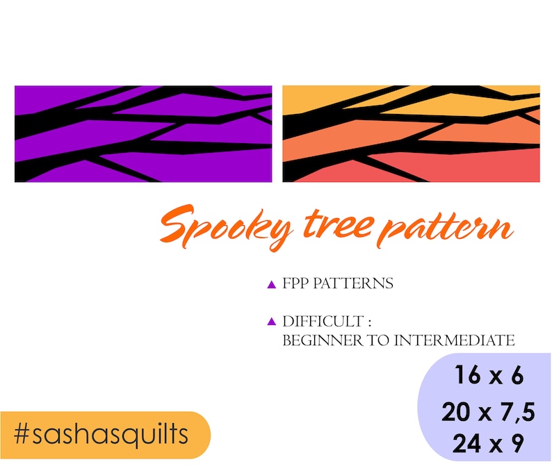 Spooky Tree Pattern / Halloween Quilt Block / Foundation Paper Piecing ...