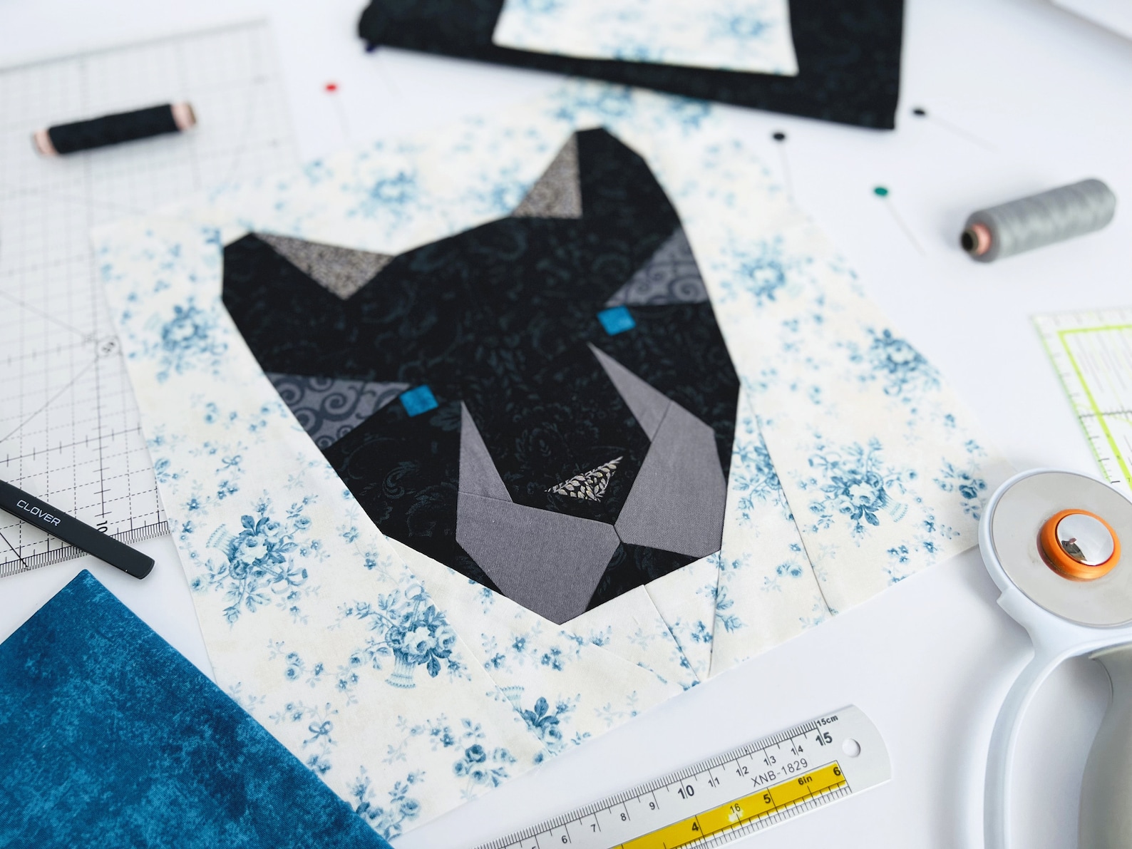 Panthera Quilt Pattern / PDF Pattern / Animal Face / Foundation Paper ...