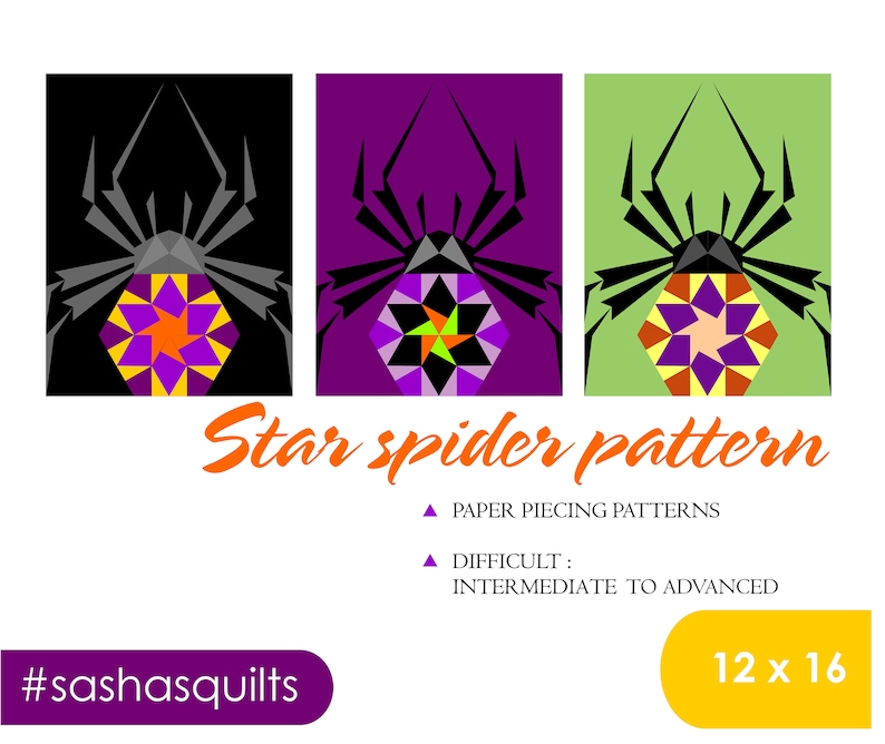Spider Quilt Pattern / Halloween Quilt / PDF Pattern / Paper - Etsy