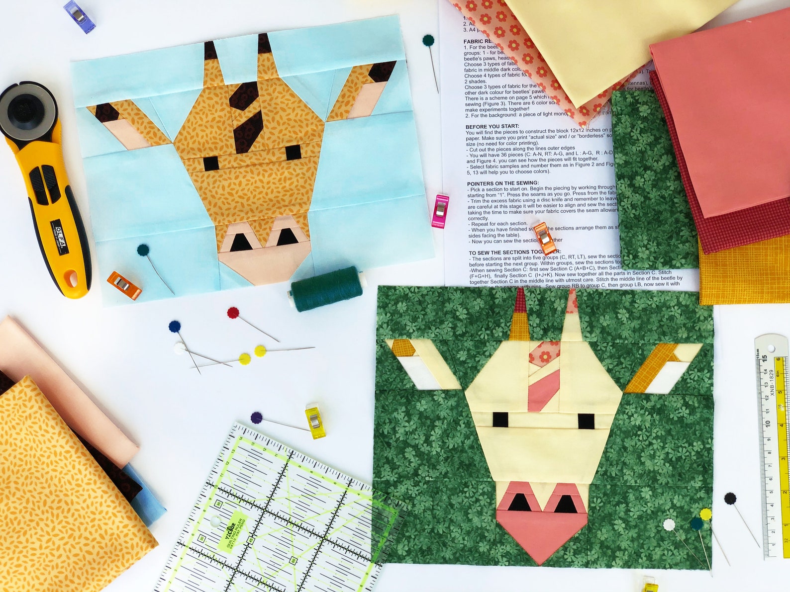 Giraffe Quilt Pattern / PDF Pattern / Foundation Paper Piecing - Etsy