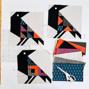Set Modern Crow Patterns / Raven / Bird FPP Patterns / PDF - Etsy
