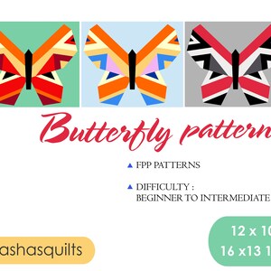 Graphic Butterfly Pattern / PDF Pattern / Foundation Paper Piecing ...