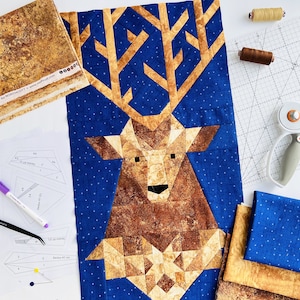 Christmas Deer Quilt Pattern / PDF Pattern / Foundation Paper - Etsy