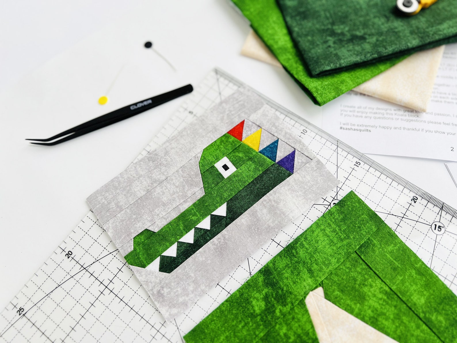 Alligator Quilt Pattern / Crocodile / FPP Quilt Pattern / PDF - Etsy