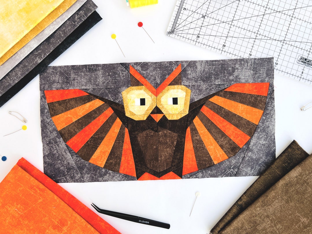 Owl Pattern / Halloween Quilt Block / Paper Piecing Quilt Patterns ...