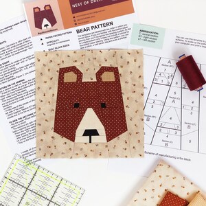 Quilt Block Bear / PDF Pattern / Paper Piecing Quilt Patterns / Bear ...