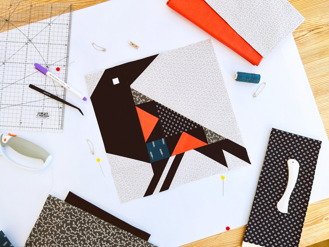 Modern Crow Pattern / Raven / Paper Piecing Quilt Patterns / Bird FPP Patterns / PDF Pattern - Etsy