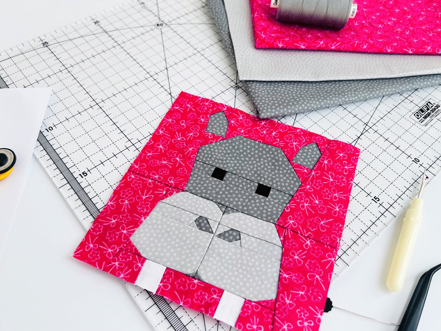 Hippo Quilt Pattern / PDF Pattern / Foundation Paper Piecing / - Etsy UK