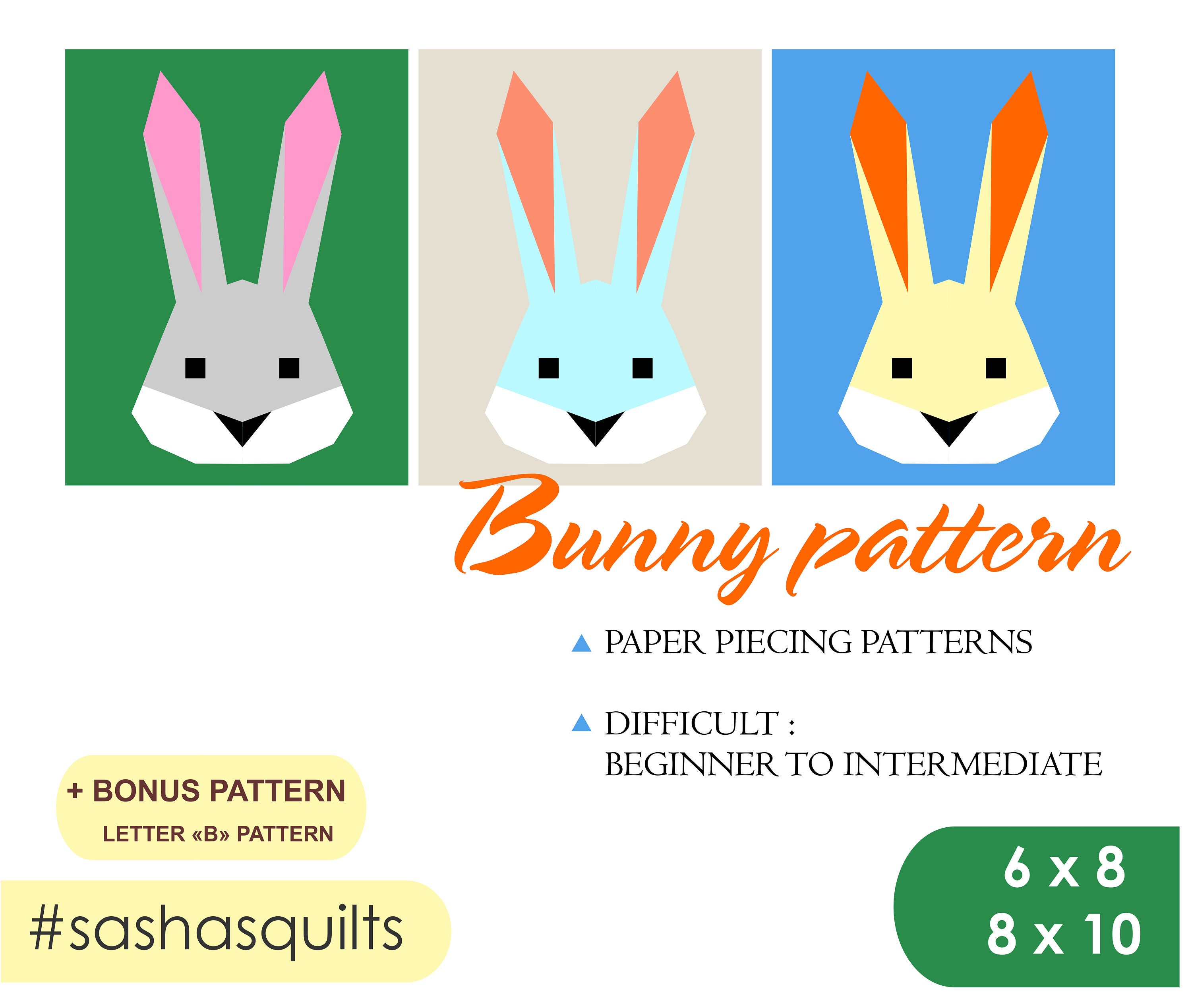 Bunny Quilt Pattern / PDF Pattern / Foundation Paper Piecing / - Etsy