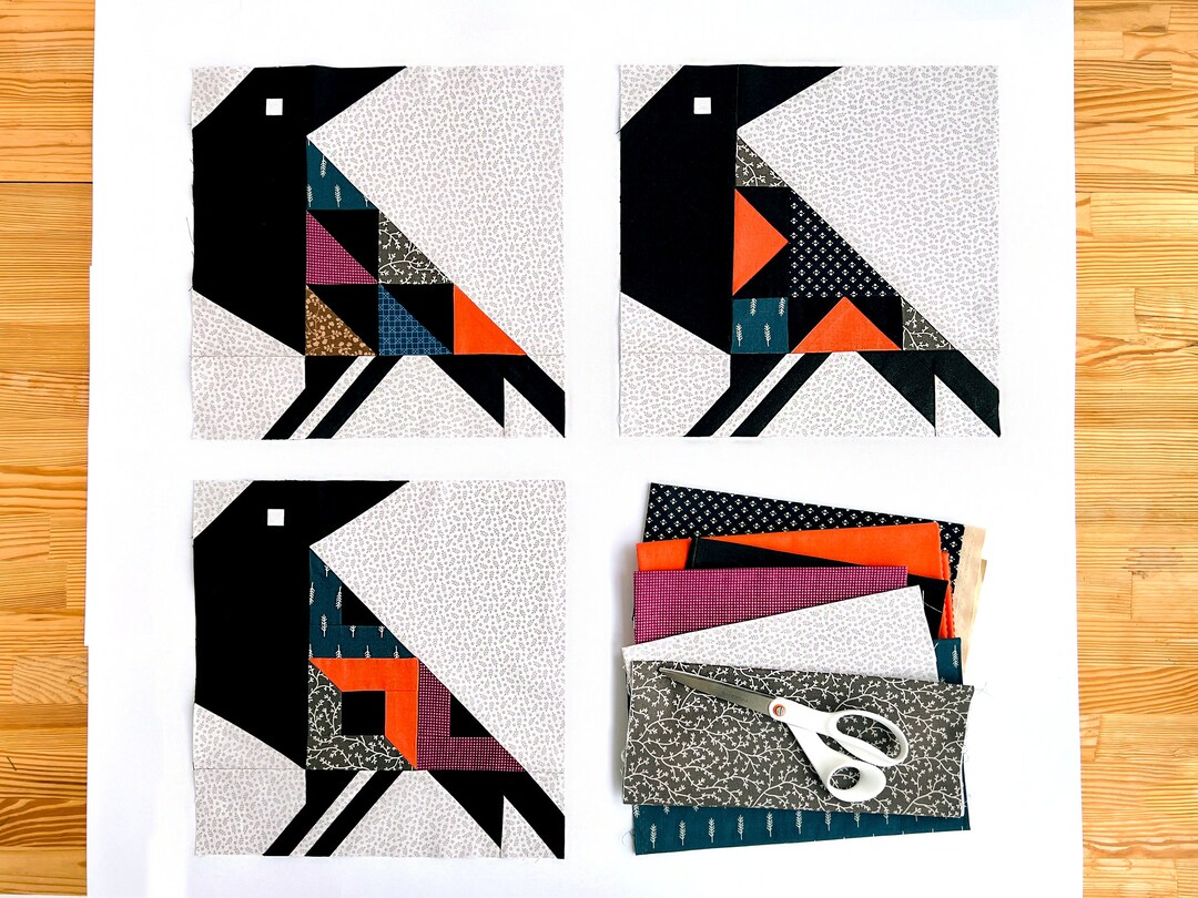 Set Modern Crow Patterns / Raven / Bird FPP Patterns / PDF - Etsy