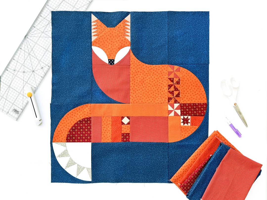 Modern Fox Pattern / FPP and Curved Pattern / PDF Quilt Pattern - Etsy