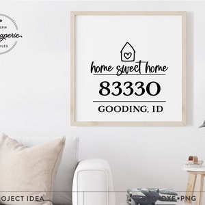 Zip Code Frame Svg, Home Sweet Home Svg, Farmhouse Decor Svg, Farmhouse ...