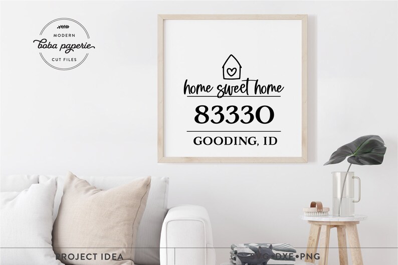 Zip Code Frame Svg Home Sweet Home Svg Farmhouse Decor Svg | Etsy