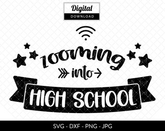 Zooming Into High School SVG Virtual School Distance | Etsy