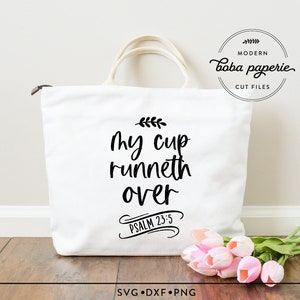 My Cup Runneth Over Svg, Christian Coffee Mug Svg, Psalm 23:5, Bible ...