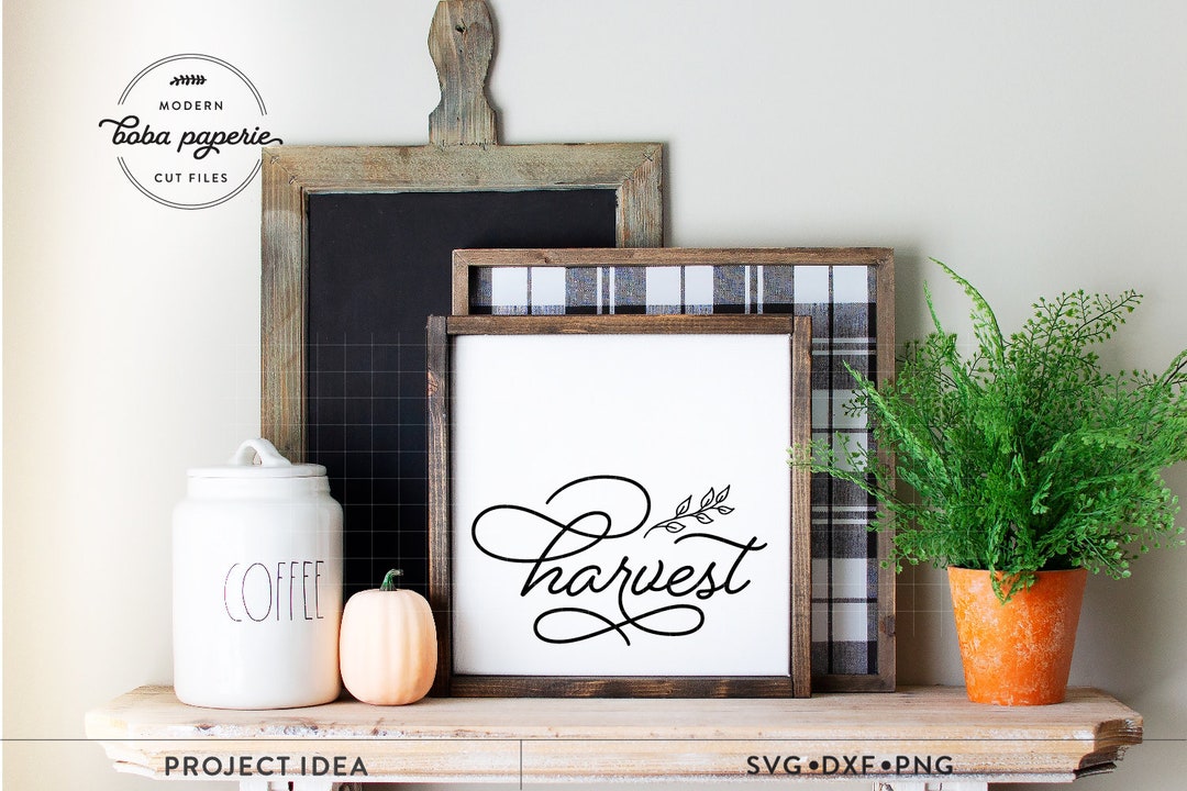 Harvest SVG, Fall Sign Svg, Farmhouse Wood Sign, Farmhouse Decor Svg ...